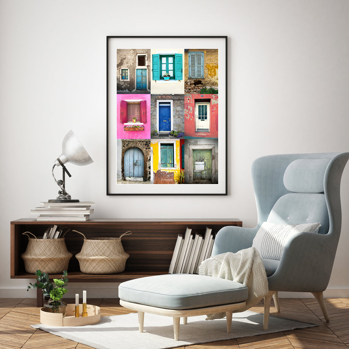 Doors and Windows Collage | Poster | Modern Art Print | J² Studios